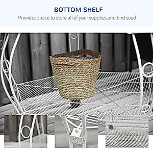 PawHut 44" Hexagon Covered Canopy Portable Aviary Flight Bird Cage With Storage