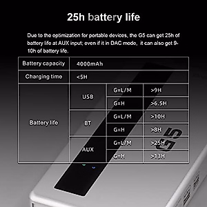 Topping G5 USB DAC, Portable LDAC Audio Built-in NFCA HPA Bluetooth Headphone AMP(Silver)