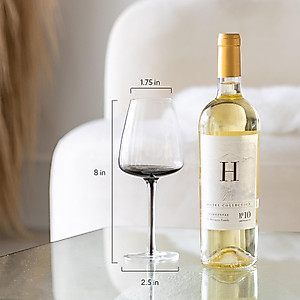 Hotel Collection Smoke Stem White Wine Glasses | Stylish Tinted Long Stem Wine Glasses with A Narrow Mouth for Enhancing the Body, Flavor, and Aroma of White Wine | 4 Glasses