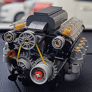 KAROYD V8 Tech Engine with Gearbox Building Kit, Engine Series Building Blocks Set (568PCS)