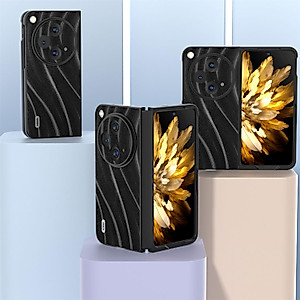 DAMONDY Case for OnePlus Open, OnePlus Open Flip Case,Galaxy Sky Pattern Slim Lightweight PU Leather Shockproof Soft TPU Bumper Hard PC Hybrid Protective Case for OnePlus Open -Black