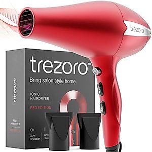 Ionic Salon Hair Dryer - 2200 Watt Professional Blow Dryer with Diffuser & Comb - Lightweight Travel Hairdryer for Normal & Curly Hair - Includes Volume Diffuser & Styling Nozzle Attachment