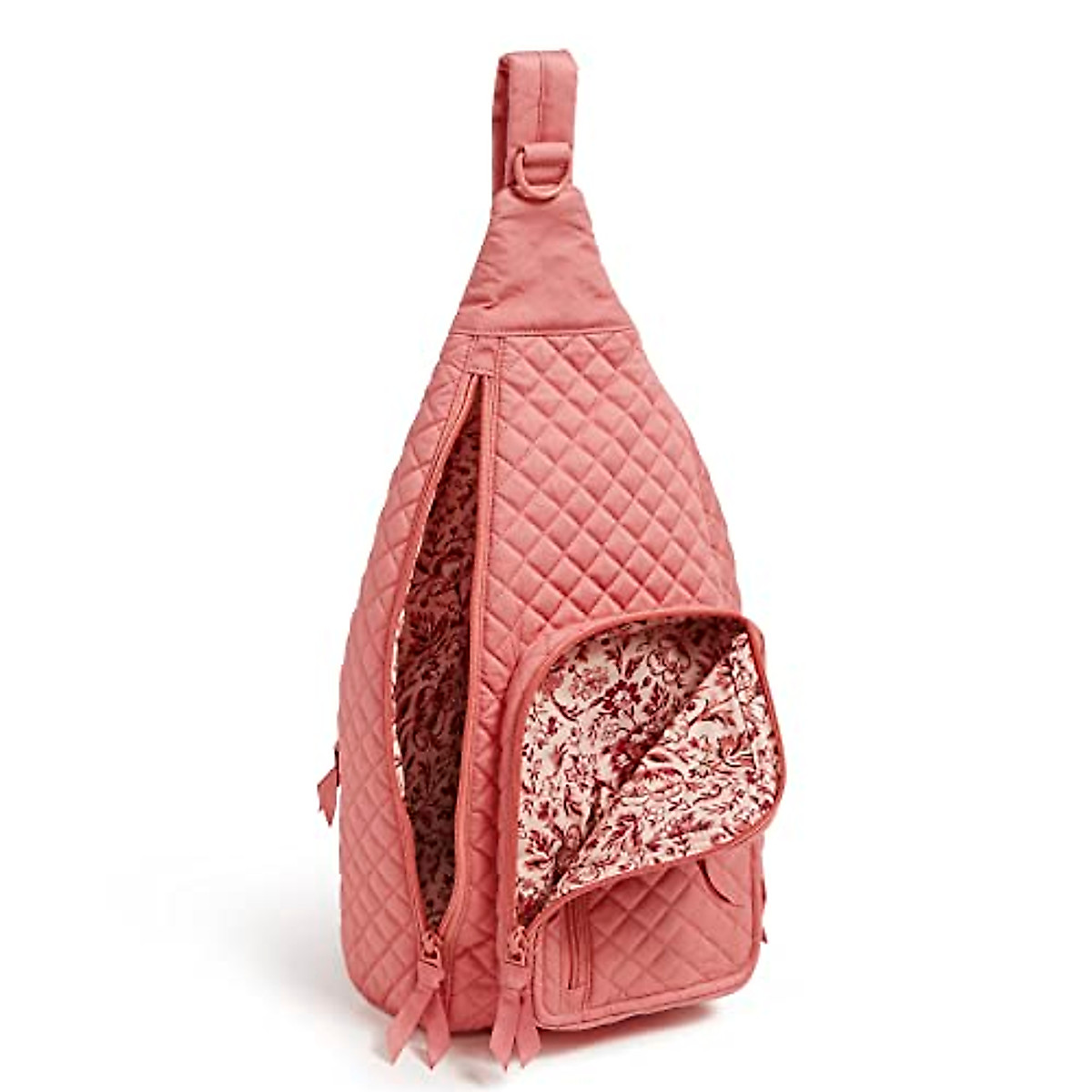 Vera Bradley Women's Cotton Sling Backpack, Terra Cotta Rose - Recycled Cotton, One Size