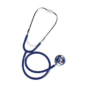 MABIS Stethoscope, Lightweight, Adult, Dual Head for Intake and General Examination with Large Diaphragm for High Frequencies or the Bell for Low Frequencies, 22 Inch Y Tubing, Blue