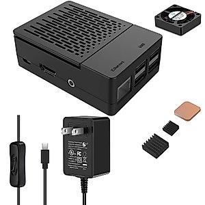 [5V 3A 15W] Raspberry Pi 3 Case, iUniker Pi 3 b+ Case, Raspberry Pi 3 Power Supply with Switch Raspberry Pi Power Supply (UL Listed)