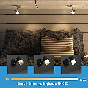 acegoo 12V LED Reading Light, RV Bedside Swivel Wall Lamp with High-Speed USB Charger, Frosted Acrylic Lampshade & Press Dimmer Switch, Black Finish,DC 12-24V Hard-Wired (Acrylic Lampshade)