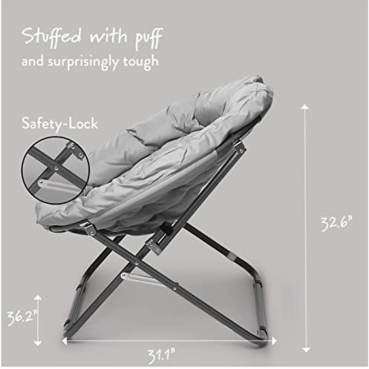 Urban Shop Canvas Oversized Polycanvas Saucer Chair, Grey