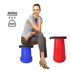 Bigvendedor Sturdy, Lightweight, Retractable Folding Bench for Adult Camping Chairs Suitable for Outdoor Fishing Excursions Gardening Trips and barbecues (Blue)