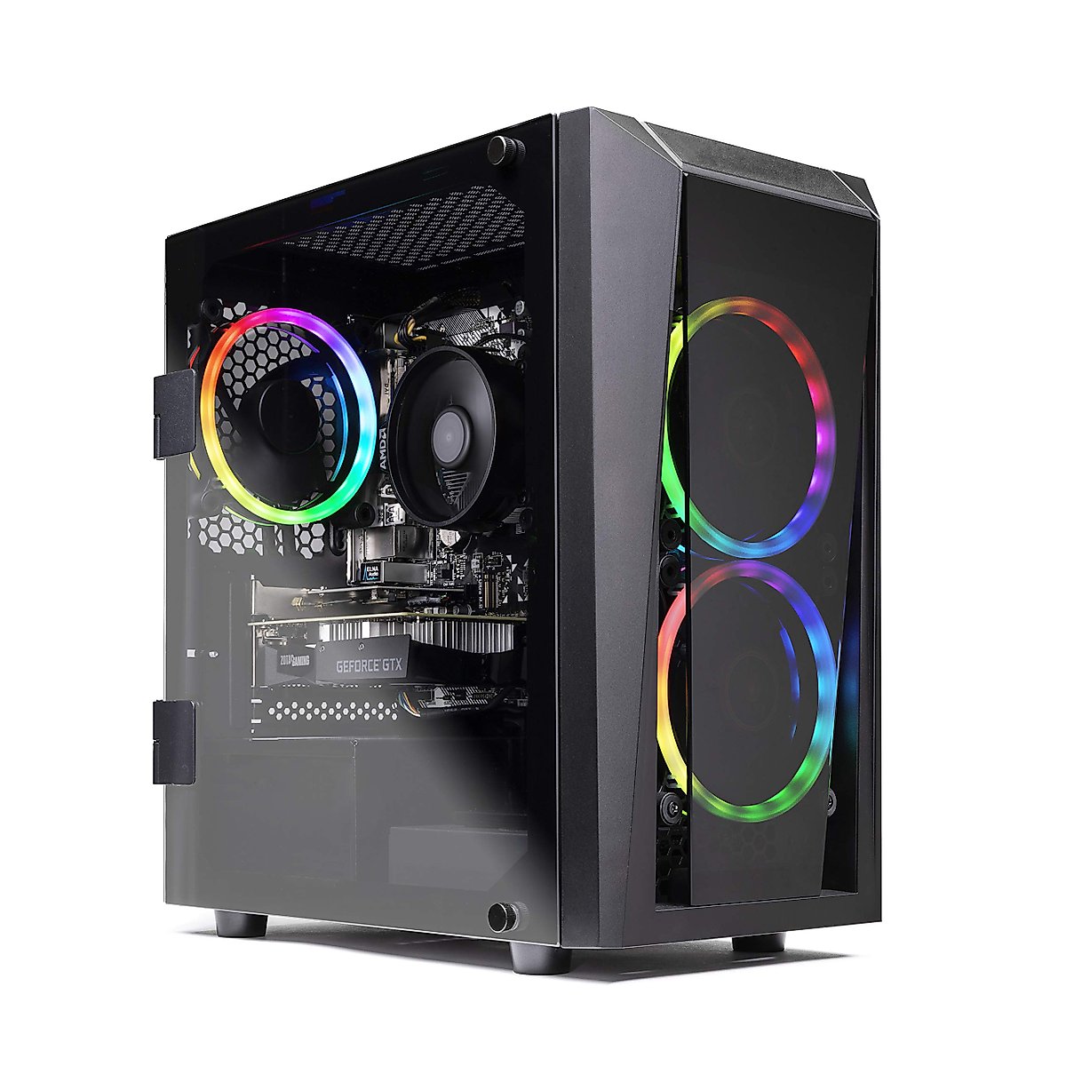 SkyTech Blaze II Gaming Computer PC Desktop – Ryzen 5 2600 6-Core 3.4 GHz, NVIDIA GeForce GTX 1660 Super 6G, 500G SSD, 16GB DDR4 3000MHz, RGB, AC WiFi, Windows 10 Home 64-bit
