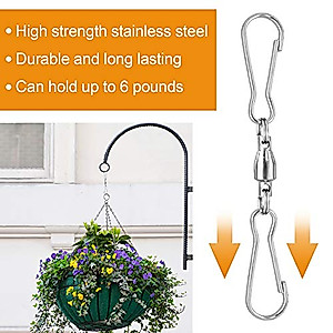KUUQA 12 Pack Spinning Dual Clip Swivel Hooks for Wind Spinners, Hanging Windsock, Bird Feeders, Wind Chimes Crystal Twisters Party Supply