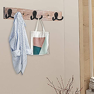 Suprwolf 8 Pack Heavy Duty Double Prong Coat Hooks Wall Mounted with 16 Screws Retro Double Robe Hooks Utility Hooks for Coat, Scarf, Bag, Towel, Key, Cap, Cup, Hat (Black)