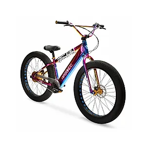 Hyper E-Ride BMX Fat Tire Electric Bike. 250w, 36v Battery, 26 X Inch Fat Tire Ebike with Pedal Assist, Single Speed, Front and Rear Disc Brakes, BMX Frame. Electric Bicycle for Adults. (Jet Fuel)