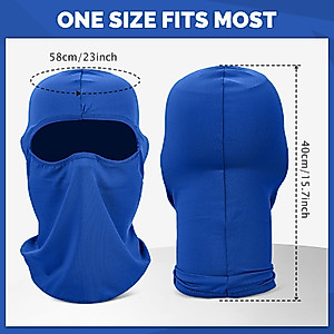 6 Pack Balaclava Ski Face Mask: Cooling Neck Gaiter Full Head Mask Breathable Face Cover Hood Mask Scarf Motorcycle Gator for Men Women Cycling Fishing Running Sun Protection Outdoor, Blue