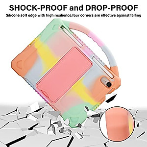 Adocham iPad Mini 6 Case for Kids Girls Boys 8.3 Inch 2021,Durable Shockproof Child Protective Cover iPad Mini 6th Generation Case with Handle Stand(Rainbow)