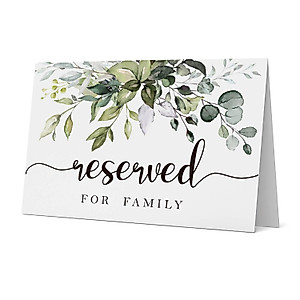 KORTTITALO 10 Rustic leaf Reserved Sign - Reserved Table Sign -Table Tent Wedding Sign- Guest Reservation Table Seat Sign for Weddings, Receptions, Parties,Restaurants, Dinner Parties, and Banquets.