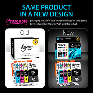 Smart Ink Compatible Ink Cartridge Replacement for HP 902 XL 902XL (4 Combo Pack) to use with Officejet Pro 6978 6968 6974 6975 6960 Officejet 6951 6954 6956 6958 Printers