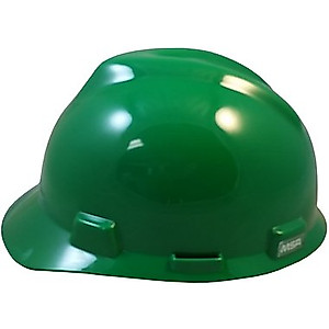 MSA V Cap Style Hard Hats with Lightweight Staz-On Suspension with Tote Bag - Green