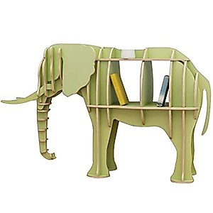 Book Shelf For Office Creative Cartoon Elephant Shape Book Rack, Kindergarten Floor-standing Picture Book Bookcase, Reading Area Decoration Storage Rack Ornament ( Color : Green , Size : 117*71*36cm )