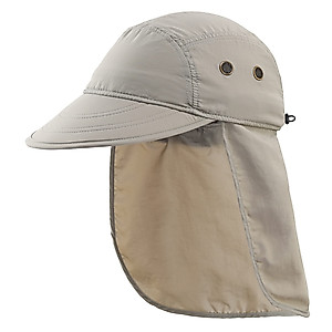 Connectyle Men's Visor Sun Hat with Neck Flap Baseball Cap for Fishing Safari Hiking Hats Light Grey