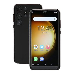 Yunseity Unlocked Smartphone, S23+ Ultra 6.26 Inch FHD Screen Ultra Thin Smartphone 4GB RAM 64GB ROM, 5MP+8MP Cameras, MTK6580A CPU Face Recognition Cellphone for Android 10.1 (Black)