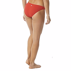 TYR Women's Standard Durafast One Classic Bikini Swimsuit Bottom, Red, Medium