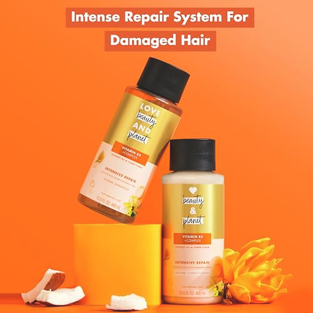 Love Beauty and Planet Conditioner with Vitamin B3 Coconut Oil & Ylang Ylang for Intensive Repair for Damaged Hair Sulfate, Silicone, & Paraben Free. Cruelty-Free. 13.5 oz