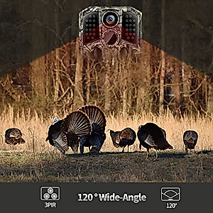 WOSODA WiFi Trail Camera 30MP 4K Hunting Camera with 120° Wide-Angle Motion, Night Vision Motion Activated for Wildlife Deer Scouting Hunting