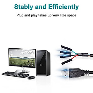 MEIRIYFA USB 2.0 A to USB 4 Pin Dupont Motherboard Header Adapter, USB Male to 4Pin Female 28AWG Extender Cable -30CM (2Pack)