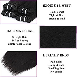 8 inch short hair bundles 10A Brazilian Straight Virgin Hair 4 Bundles Straight Hair 100% Unprocessed Straight Human Hair Bundles 50g/Pcs Natural color (8"8"8"8")