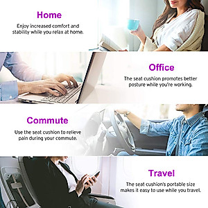 Large Gel Seat Cushion, Double Layer Egg Gel Cushion for Car Seat Office Wheelchair Chair, Breathable Chair Pads Help in Relieving Pressure Pain (Extra Large, Violet)