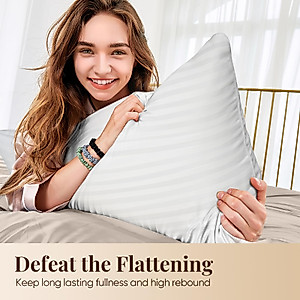 Qnoon Hotel Collection Bed Pillows for Sleeping, Bed Pillows Queen Size Set Of 2,Gusseted Pillow for Back, Stomach or Side Sleepers