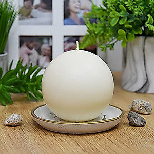 Zest Candle 2-Piece Ball Candles, 4-Inch, Pale Ivory