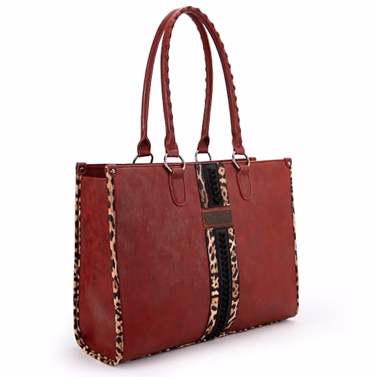 Wrangler Large Tote Bag for Women Western Purses for women Top Handle Handbgas for women Suede Purse Leopard Print Shoulder Bag WG83G-8317RD