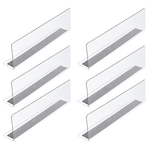 POPETPOP Cabinet Shelf Magnetic Shelf Dividers - L-Shaped Clear Closet Shelf Organizer Goods Separator for Storage and Organization 20cm Tote Purse