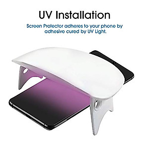 amFilm 3D Curved Screen Protector for Galaxy S21 Ultra 5G 6.8 Inch, Fully Compatible with UltraSonic Fingerprint Scanner, UV Gel Application, Tempered Glass, 2 Pack