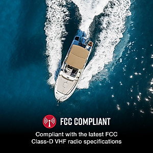 Cobra MR F45-D Fixed Mount VHF Marine Radio – 25 Watt VHF, Submersible, LCD Display, Noise Cancelling Microphone, NOAA Weather Channels, Signal Strength Meter, Scan Channels, White