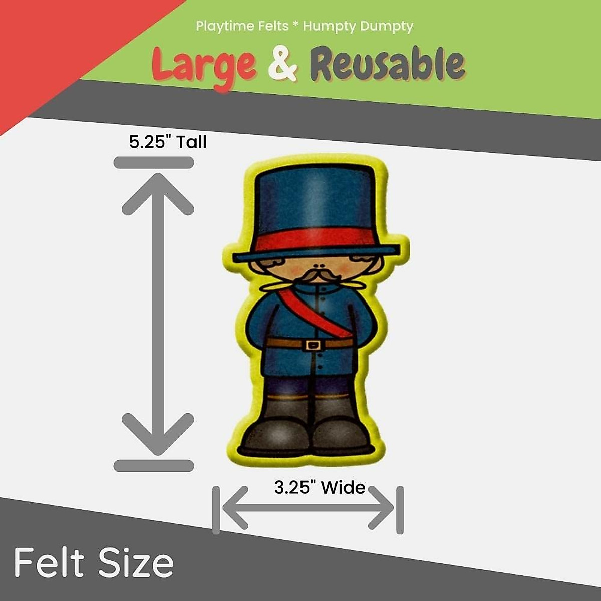 Humpty Dumpty Nursery Rhyme Felt Figures | 8 Adorable Felt Board Pieces for Flannel Board. Perfect for Toddlers, Preschool and Kindergarten - Reusable Felt Board Stories