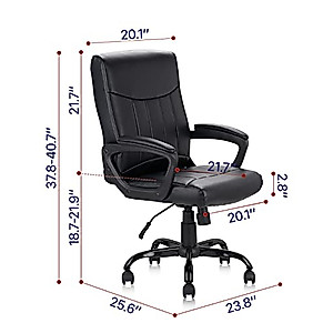KLASIKA Home Chair Executive Office Chair Desk Ergonomic Swivel Chair with PU Leather Black 1 Pack