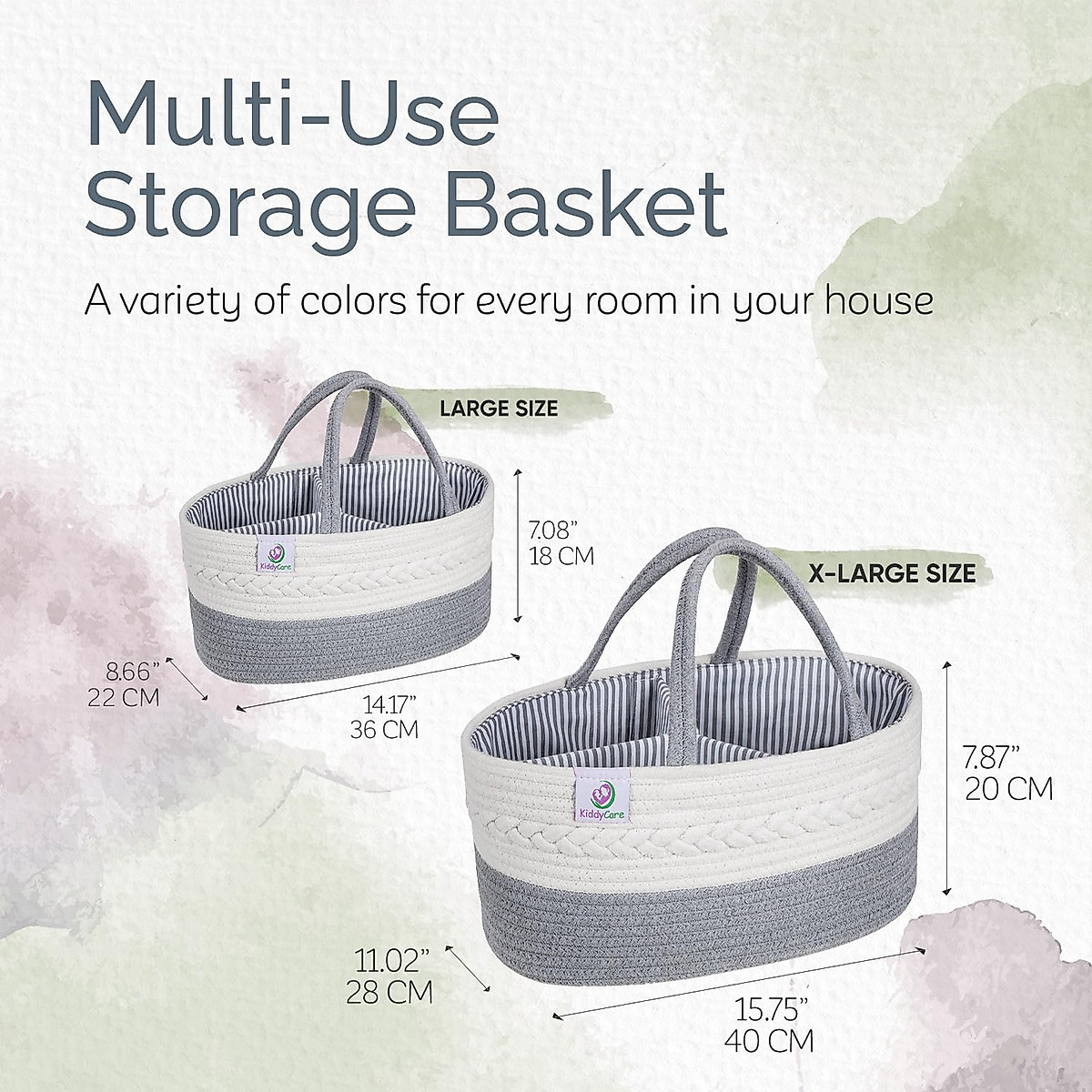 KiddyCare Diaper Caddy Organiser Grey Regular Size