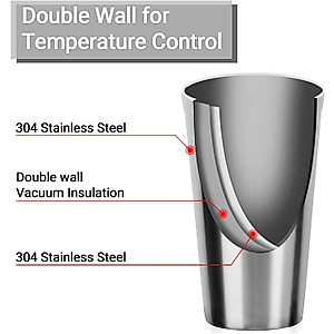 KXCFCYS Stainless Steel Cups 16oz, 4 Pack Stainless Steel Tumbler Stackable Double Wall Vacuum Insulated Metal Drinking Glasses