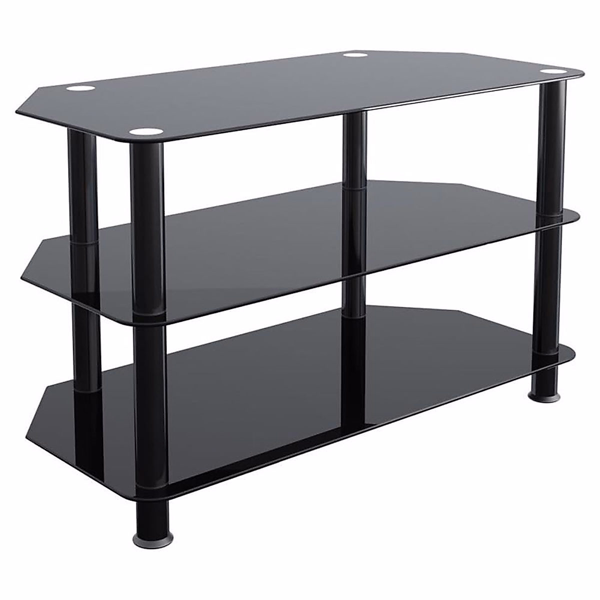 AVF Transitional Steel and Glass TV Stand for up to 42" TVs in Black/Chrome