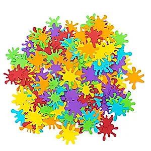 AUEAR, 200 Pack Paint Splatter Confetti 6 Colors Paint Confetti Art Paint Splash Table Confetti for Birthday Party Decoration