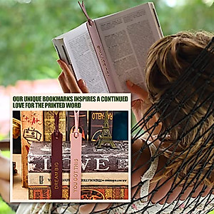 8 Pcs Inspirational Leather Bookmarks for Men Handmade Leather Page Markers Funny Quotes Book Marks for Book Reading Bookworm Book Lovers Readers Writers Accessories