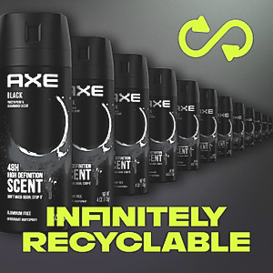 AXE Body Spray Deodorant for Men Black for Long Lasting Odor Protection Frozen Pear & Sandalwood Men's Deodorant Formulated Without Aluminum 4.0 oz