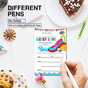 Water Slide Party Invitations with Envelopes Set of 20 Summer Waterslide Theme Birthday Party Invites Fill in Blank