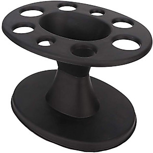 HURRISE Hair Brush Holder Stand,Plastic Round Hair Brush Comb Holder Display Rack Hair Styling Brush Stand Shelf Accessories(Black)