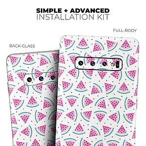 DesignSkinz The All Over Watermelon Slice Pattern Protective Vinyl Decal Wrap Skin Cover Compatible with The Samsung Galaxy S20 (Screen Trim & Back Glass Skin)