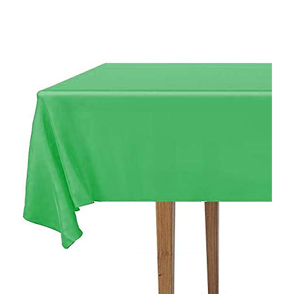 DecorRack 2 Rectangular Tablecloths -BPA- Free Plastic, 54 x 108 inch, Dining Table Cover Cloth Rectangle for Parties, Picnic, Camping and Outdoor, Disposable or Reusable in Green (2 Pack)