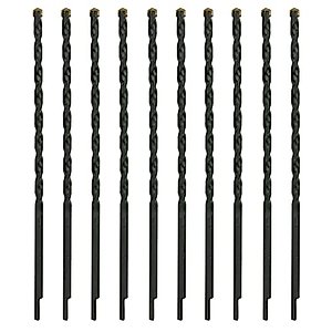 Sabre Tools 5/32 Inch x 5-1/2 Inch Masonry Drill Bit, 10-Pack Concrete Drill Bit, Carbide Tipped for Concrete, Brick, Stone, Half Flat Shank, Impact Performance (5/32" x 5.5", 10)