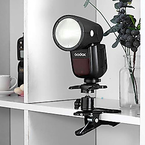 SUPON Multi-Function Tripod Camera Clip Clamp Flash Holder Mount with 360 Swivel Photography Ball-Head 1/4" Threaded Screw for Camera Tripod, SLR, DSLR, Video Cameras,Studio Backdrop Camera